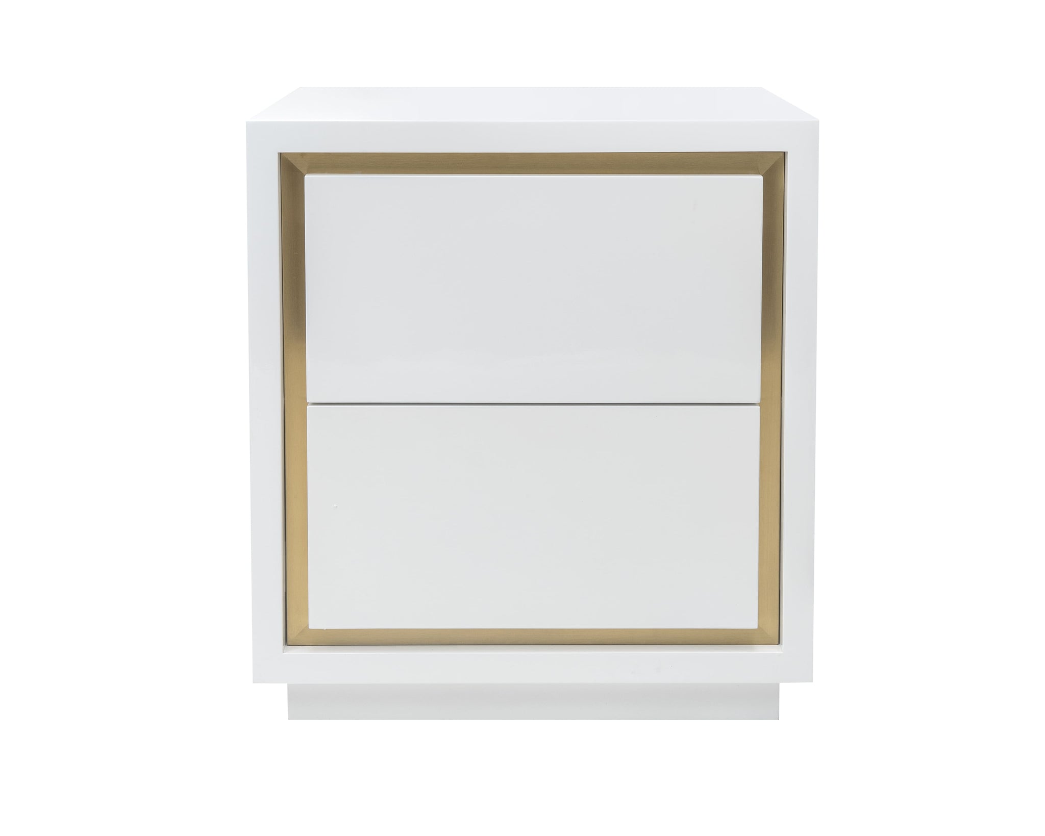Utopia Bedside Table - White High Gloss/Brushed Brass| Liang & Eimil