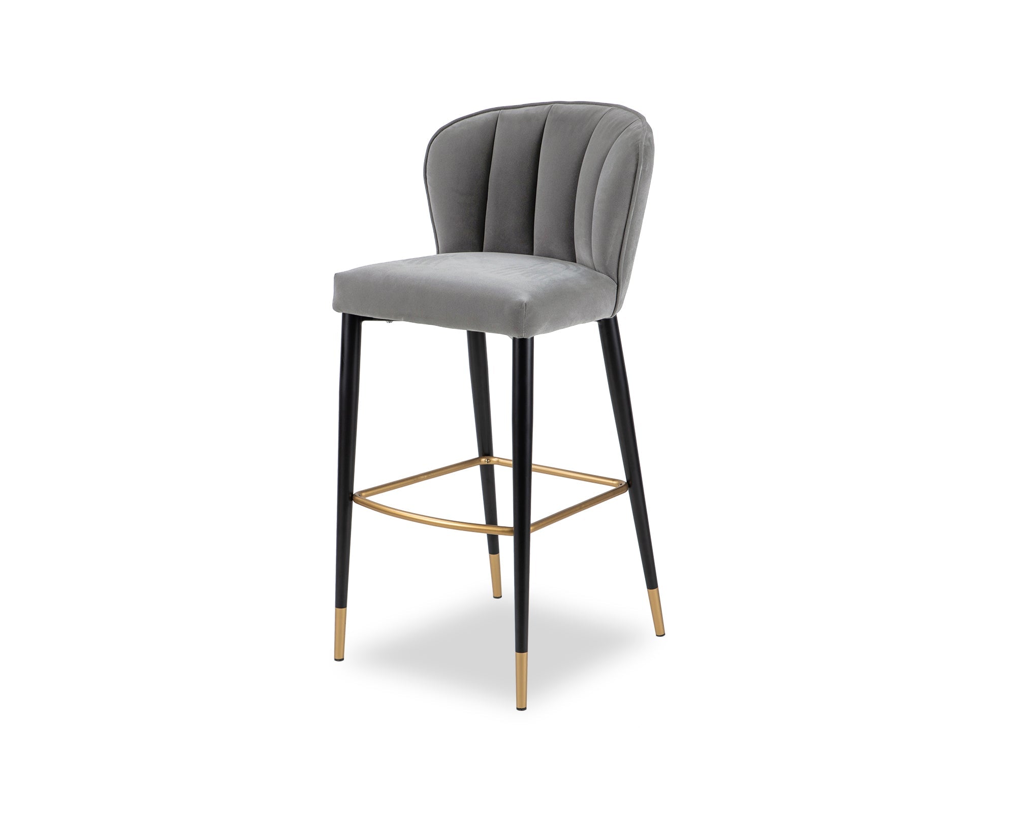 Maya Bar Stool - Kaster II Anchor Grey Velvet | Liang & Eimil