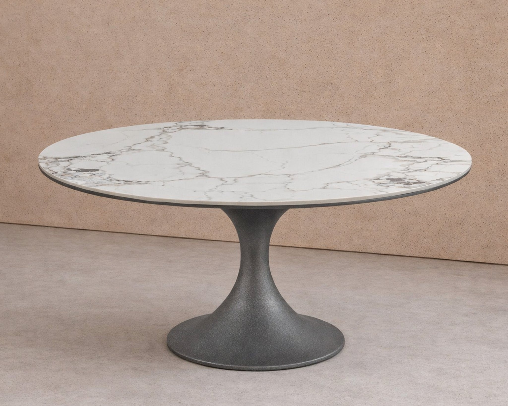 Stella Dining Table - Plata White Marble Effect & Patina Antique Silver ...