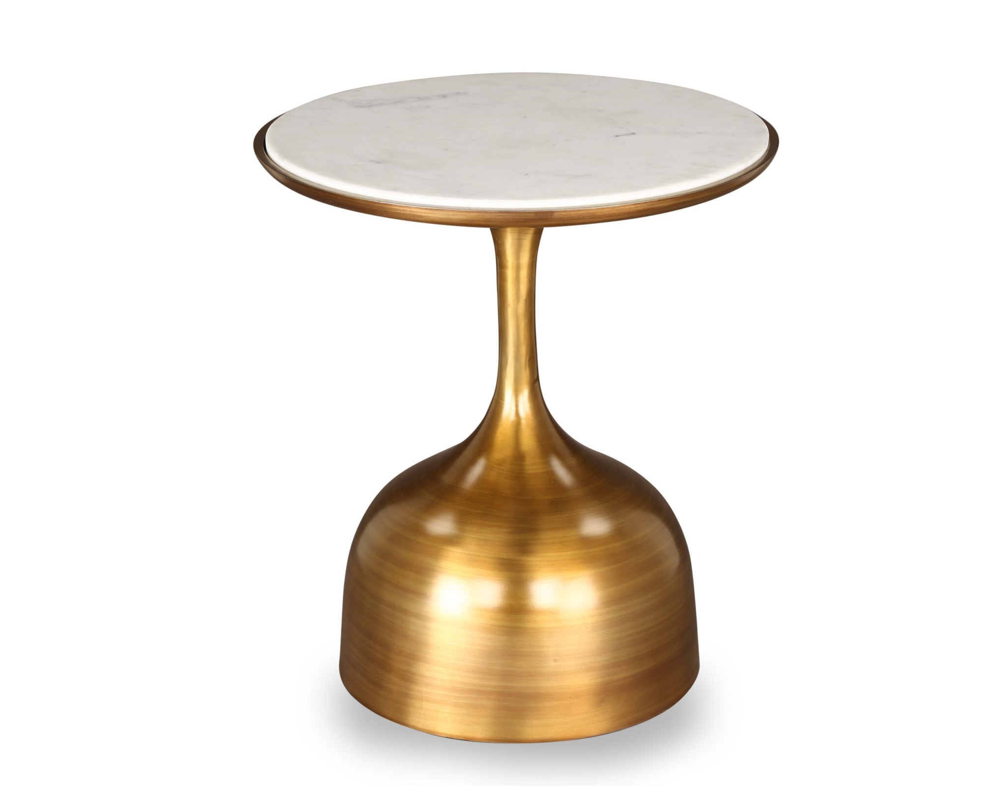Polka Side Table - Brushed Brass and White Marble | Liang & Eimil