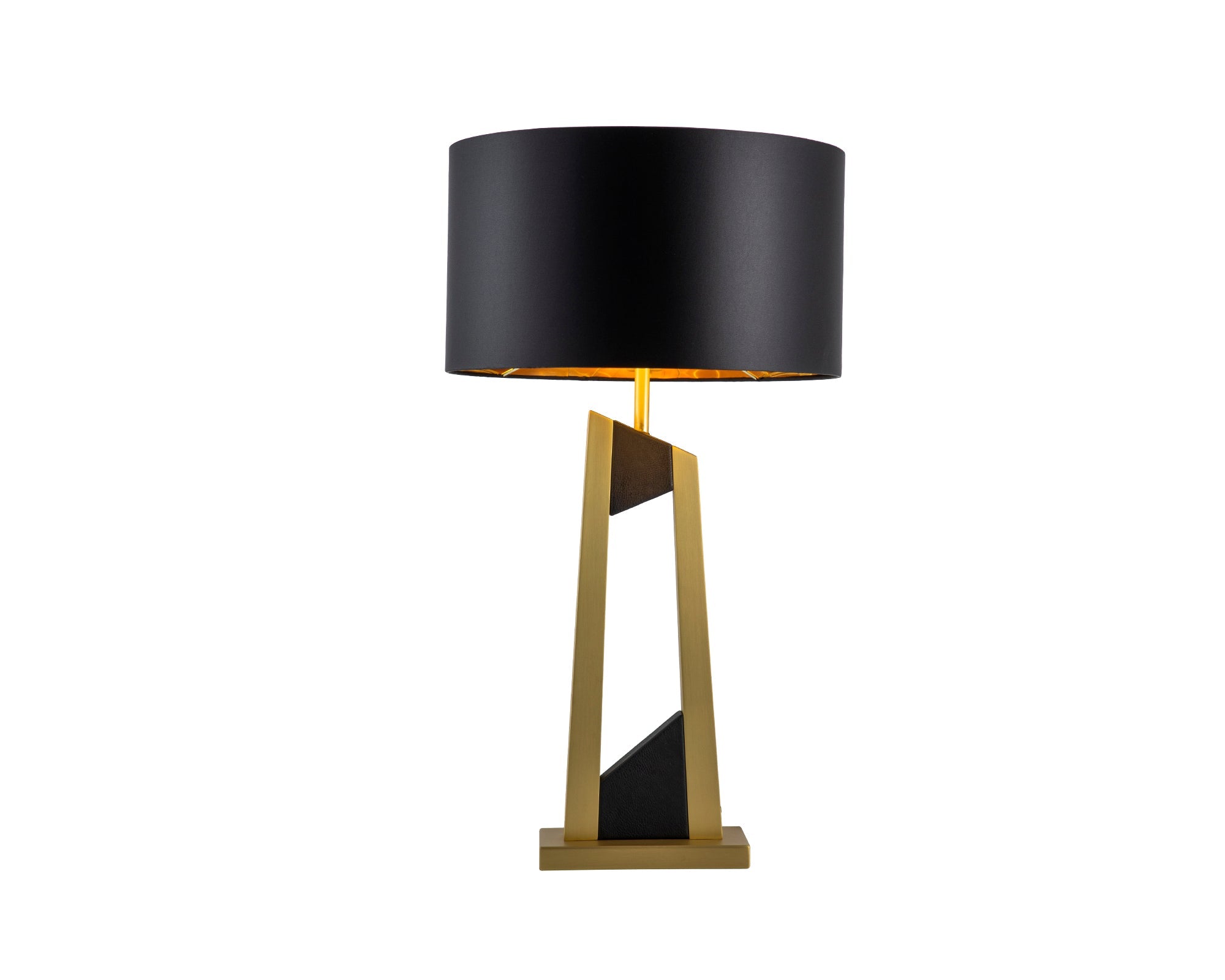 Pharo Table Lamp - Matt Brushed Brass, Black Leather| Liang & Eimil
