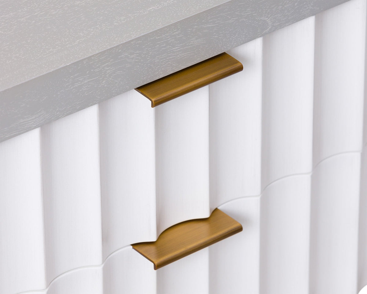 Malibu Bedside Table 2 Drawer - Grey Satin Veneer Hairline White & Red ...