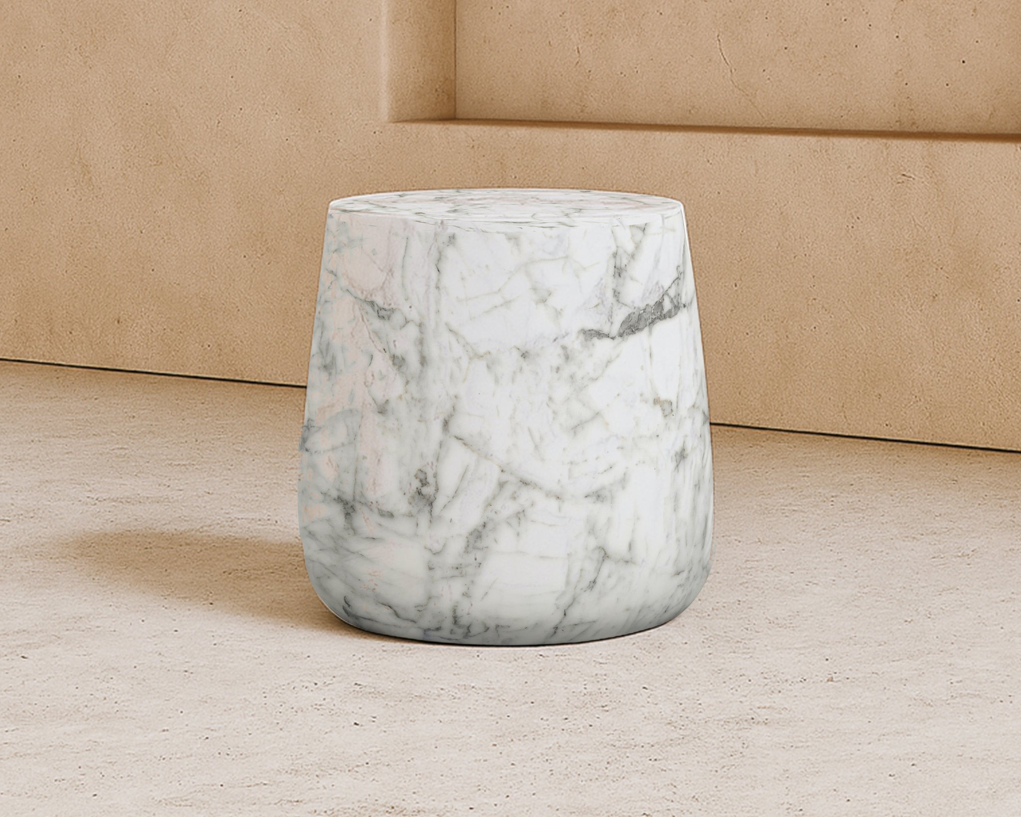 Bongo Side Table Large - Carrara White Marble Effect | Liang & Eimil