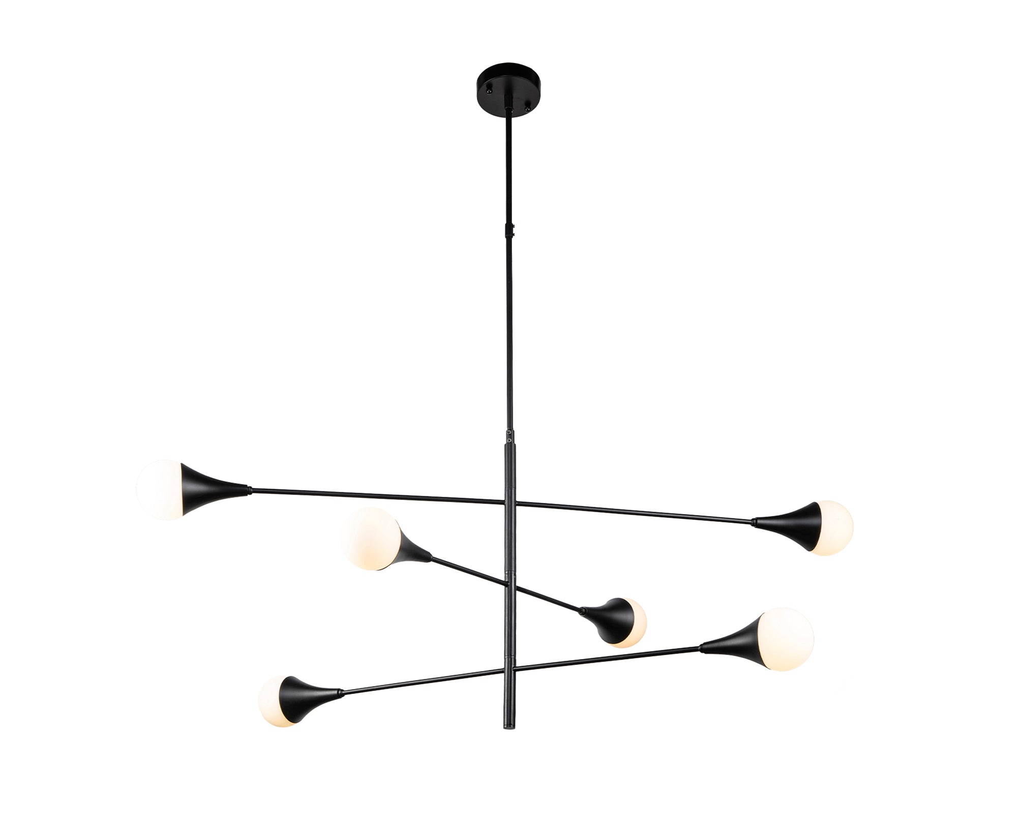 Kendal Pendant Lamp - Matt Black Steel, White Glass| Liang & Eimil